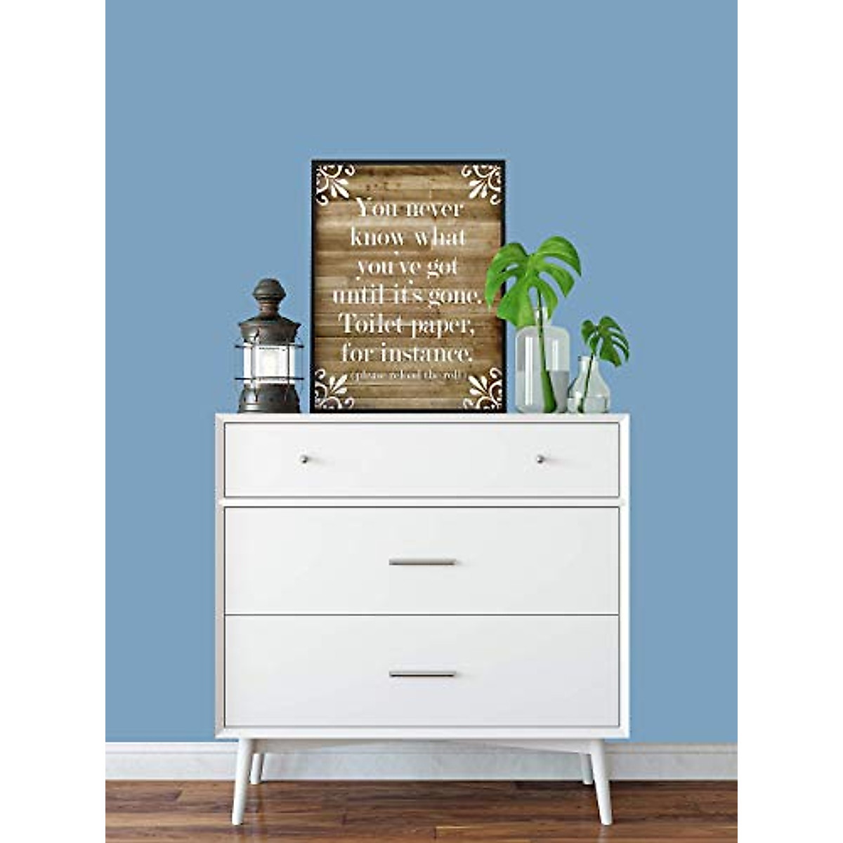 Rustic Farmhouse Bathroom Decor for the Wall - Funny Country Home Art Sign - Modern Farm House Bath Picture - Cabin Restroom Accent - Bathroom Art - Quote Wall Decor - 8x10 UNFRAMED (It's All Giggles)