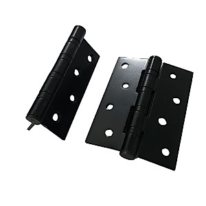 WANLIAN 4" Matte Black Ball Bearing Door Hinges,3 mm Thick Stainless Steel,Solid Square Corner Heavy-Duty for Exterior & Interior Doors, with Mounting Screws (2 Pack)
