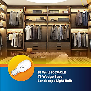 Technical Precision - Replacement Bulbs for Kichler Lighting 10574CLR by Technical Precision - 18W 12V Xenon Bulb - T5 Wedge Base Landscape Light Bulbs - 2800K Warm White - 10 Pack