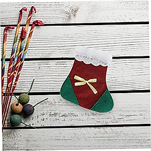 NUOBESTY 48 pcs Stocking Bags Modeling Plush Knife Christmas Holiday Socks Lovely Tableware Pouch Fork Santa Creative Spoon Supplies Table Home Party for Cute Flatware Candy Decoration