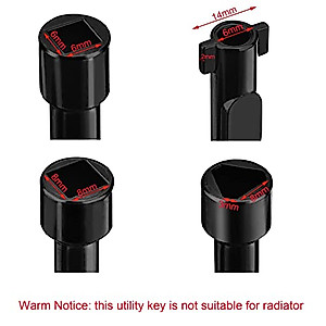 Shappy 2 Pack Electric Cabinet Keys Gas Meter Keys Utility 4-Way Keys for Multi-application (Black)