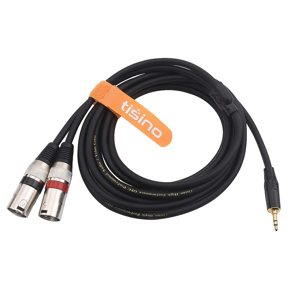tisino 3.5mm to Dual XLR Stereo Cable 1/8 inch Mini Jack to 2 XLR Male Y Splitter Adapter Cord- 6.6 FT