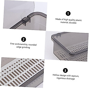 DOITOOL Flatware Tray with Lid and Drainer- Black Transparent Plastic Silverware Holder-- proof Silverware Tray for Drawer for Home Kitchen Accessories