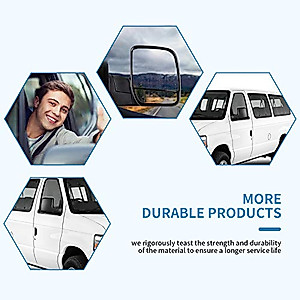 ECCPP Passenger Side Mirrors, Right Rear View Mirrors fit 2003-2013 For Ford E-150 E-250 2004-2013 For Ford E-350 E-450 Super Duty E-450 Econoline Black Manual Folding