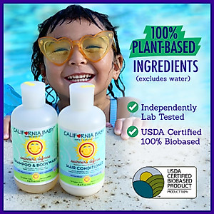 California Baby Swimmer's Defense Hair Conditioner | After Swim Kids Conditioner | Washes Out Chlorine | Softens & Detangles Hair | 100% Plant-Based | Allergy-Friendly | 251 mL / 8.5 oz.