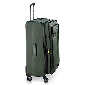 DELSEY Paris Sky Lite Softside Expandable Luggage with Spinner Wheels, Green, Checked-Large 28 Inch