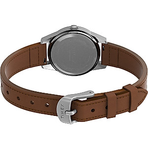 Timex x Peanuts Expedition Scout 40mm Watch – Take Care of The Earth Silver-Tone Case Natural Dial with Brown Ecco DriTan Leather Strap