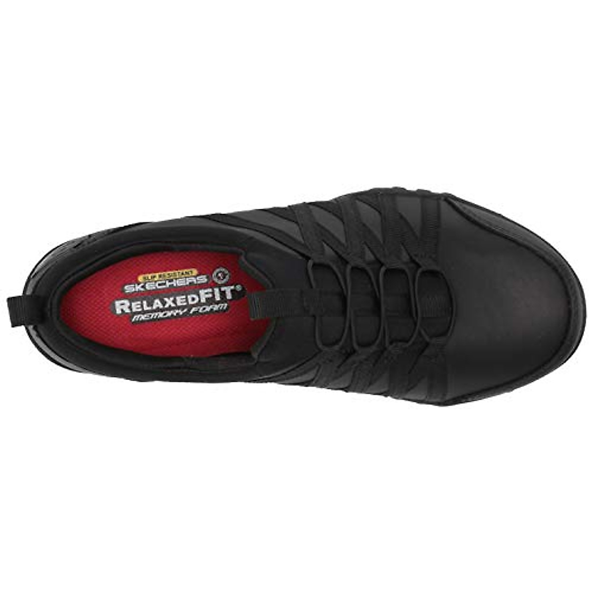 Skechers womens Slip on Athletic Food Service Shoe, Black, 7.5 US