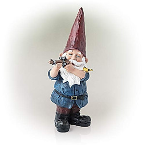 Alpine Corporation GDS126 Alpine Hunting Garden Gnome-12 Tall-Multicolor Hunting Gnome Statue, Hunting