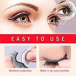 Self-adhesive Eyelashes,2024 New Snap on,3 Pairs Eyelashes Snap on No Adhesive (3*Natural)