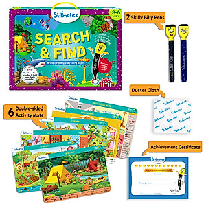 Skillmatics Preschool Learning Activity - Search and Find Educational Game, Perfect for Kids, Toddlers Who Love Toys, Art and Craft Activities, Gifts for Girls and Boys Ages 3, 4, 5, 6