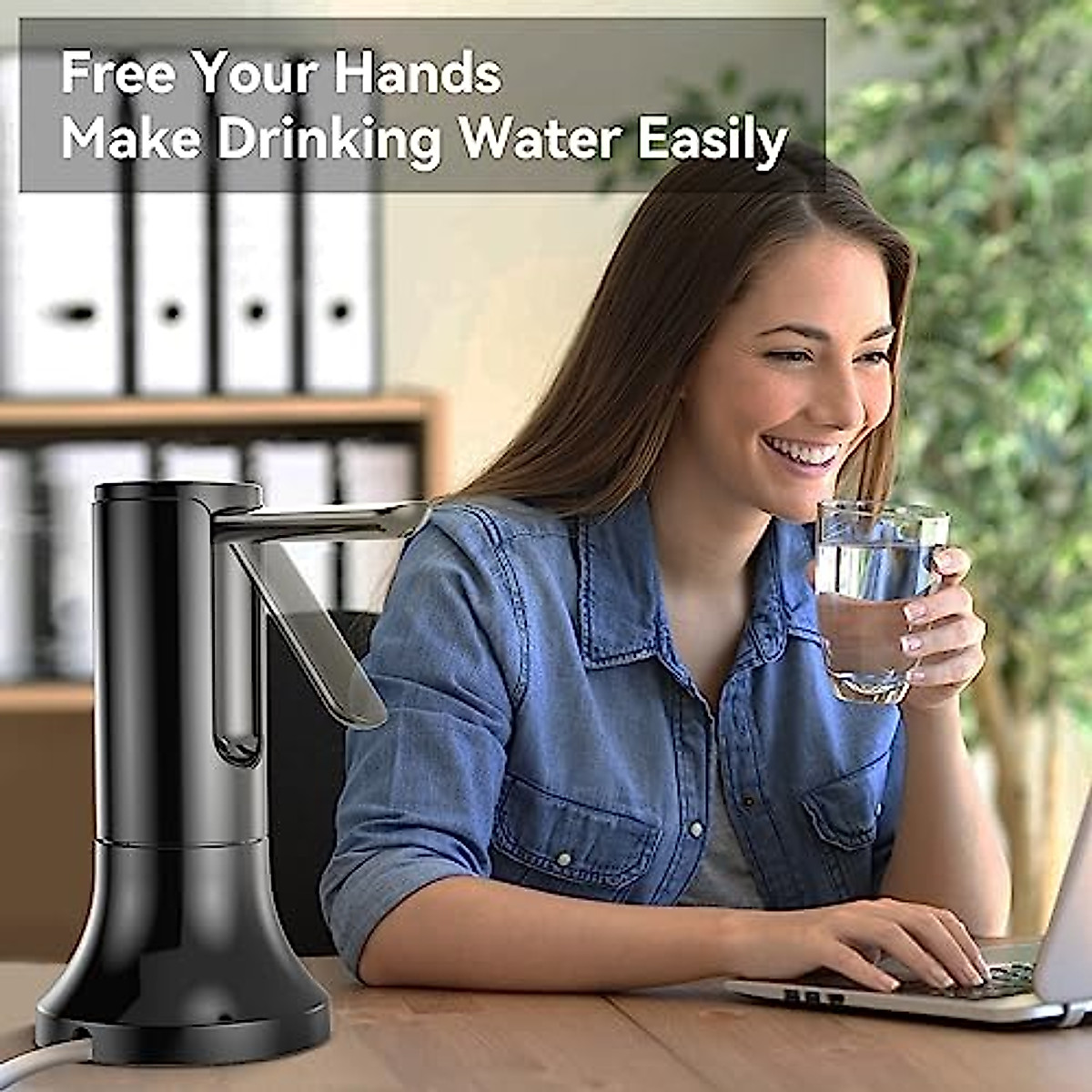 Souroyea Water Dispenser for 5 Gallon Bottle, Desktop 5 Gallon Water Dispenser with Detachable Base, Water Cooler Dispenser, Water Jug Dispenser, Portable Water Dispenser for Universal 1-5 Gallons