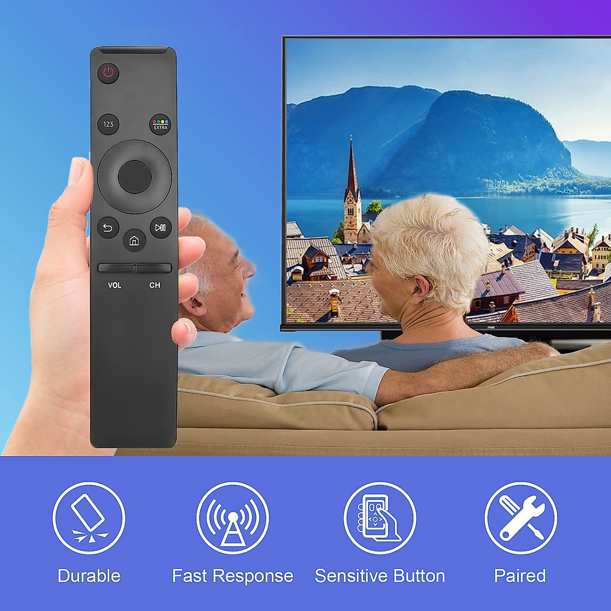【Pack of 2】 New Universal Remote Control for All Samsung TVs, Compatible with Samsung Frame Crystal UHD Neo QLED OLED 4K 8K Smart TVs,One for All Samsung TV
