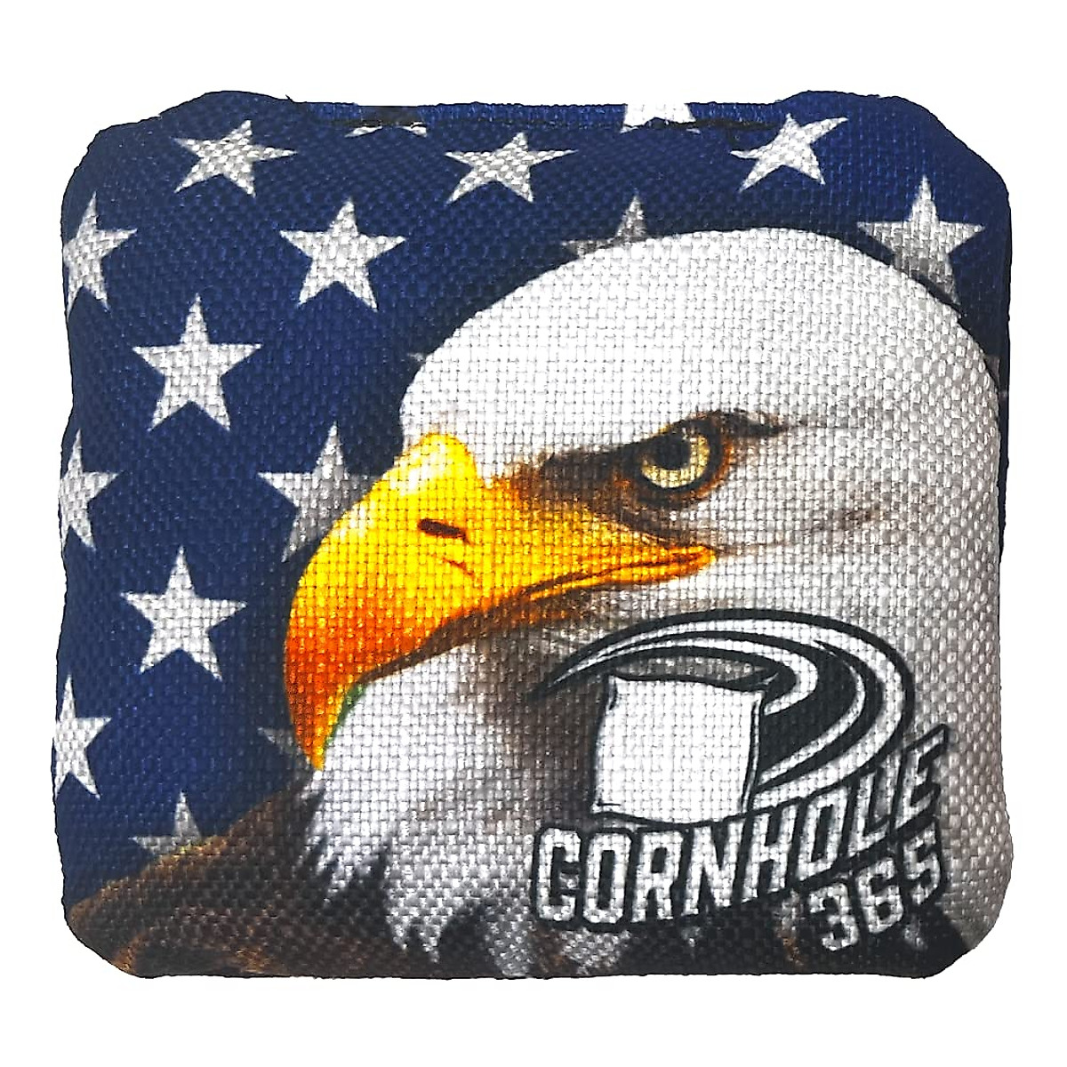 Cornhole365 Themed Cornhole Bags - All-Weather, Heavy-Duty Fabric, Resin Filling, Double-Stitched Duck Cloth - Professional Corn Hole Bean Bags for Indoor & Outdoor Use - American Eagle - Set of 8