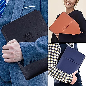 Padded Laptop Case Inner Pu Leather Bag Stylish Versatile Cheap Thin Sleeve Compatible with 13-13.3-14-15 Inch Case (black13-13.3in)