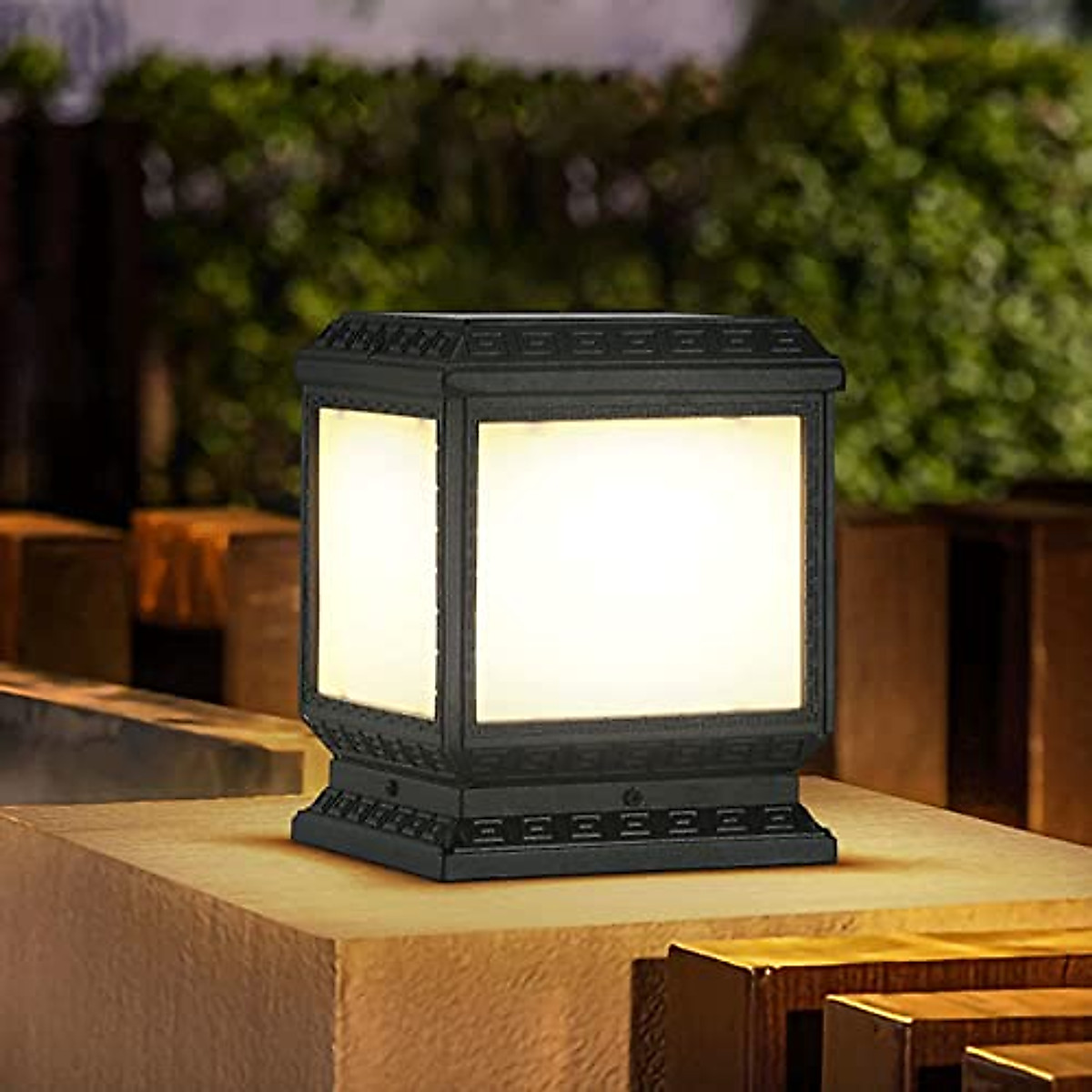 JSBDPHW Simple Aluminum Square Pillar Lamp E27 Lamp Base Outdoor Garden Wall Post Light Waterproof IP55 Villa Gate Column Light Lawn Light Landscape Light