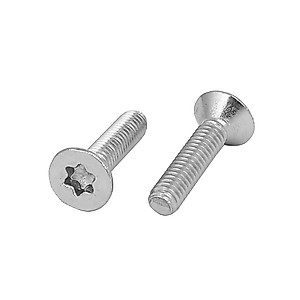 uxcell M4x18mm 304 Stainless Steel Flat Head Torx Machine Screws Fastener 30pcs