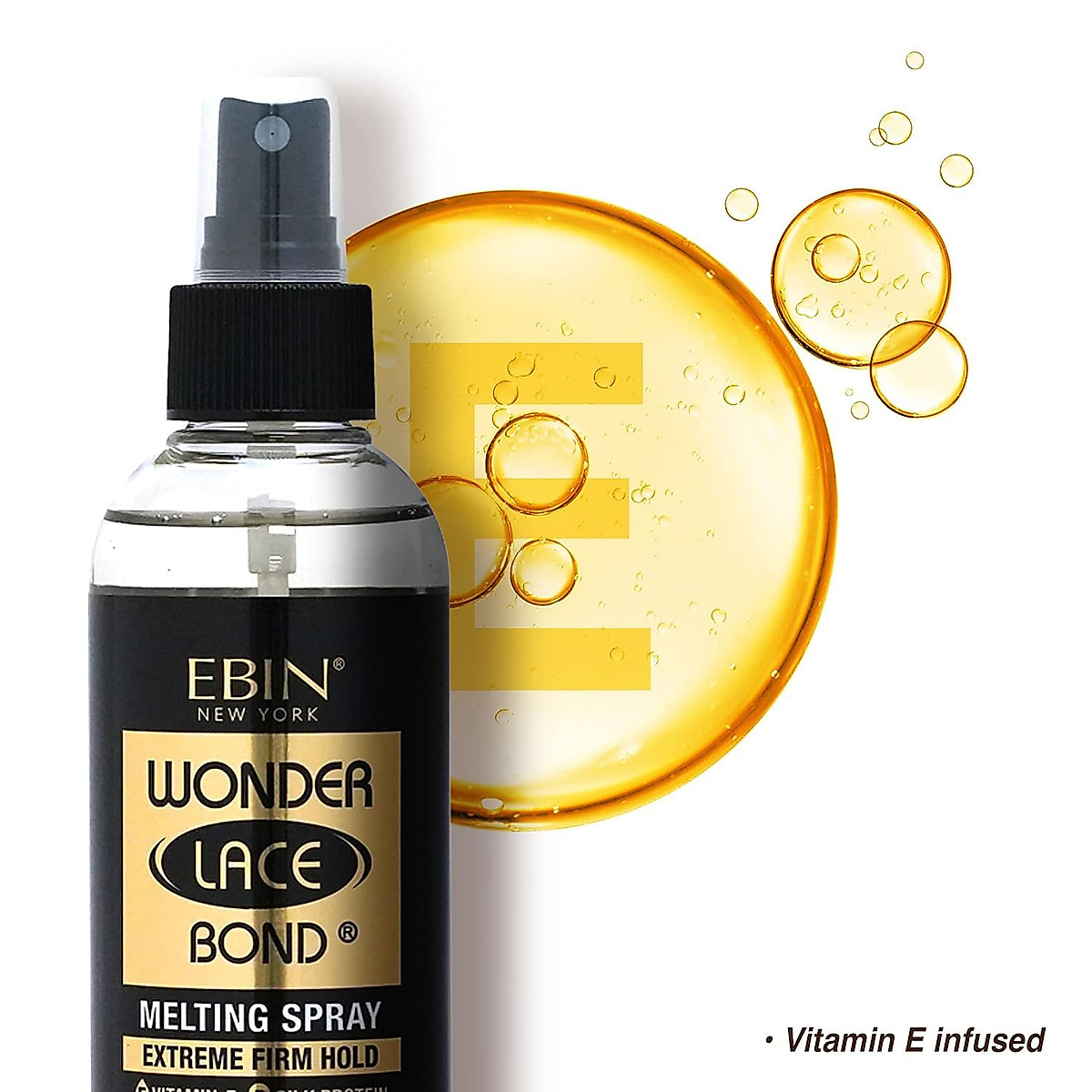 EBIN NEW YORK Wonder Bond Melting Spray 8oz/ 250ml - Extreme Firm Hold (Supreme) | No Reside, Long Lasting Formula with Protecting Edges, Gives Undetectable and Natural Look