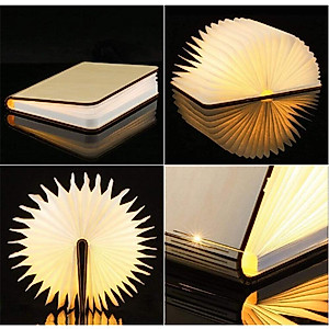 HutHomery Desk Lamp, Wooden Book Light, LED Night Reading Light, Bedside Desk Table & Wall Light Lamp USB, Perfect for Nightstand, Home & Office Decor Gift Ideas