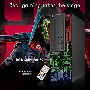 Dell RGB Gaming Desktop Computer PC, Intel Core i5, GeForce GT 1030 2GB GDDR5, 16GB RAM, 512GB SSD, 24 Inch HDMI Monitor, RGB Keyboard Mouse and Headset, WiFi, Windows 10 Pro (Renewed)
