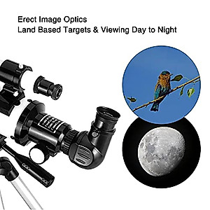 Telescope, 70mm Aperture 400mm AZ Mount Astronomical Refracting Telescope for Adults Kids Beginners - Travel Telescope with Backpack, 2X Barlow Lens, Phone Adapter