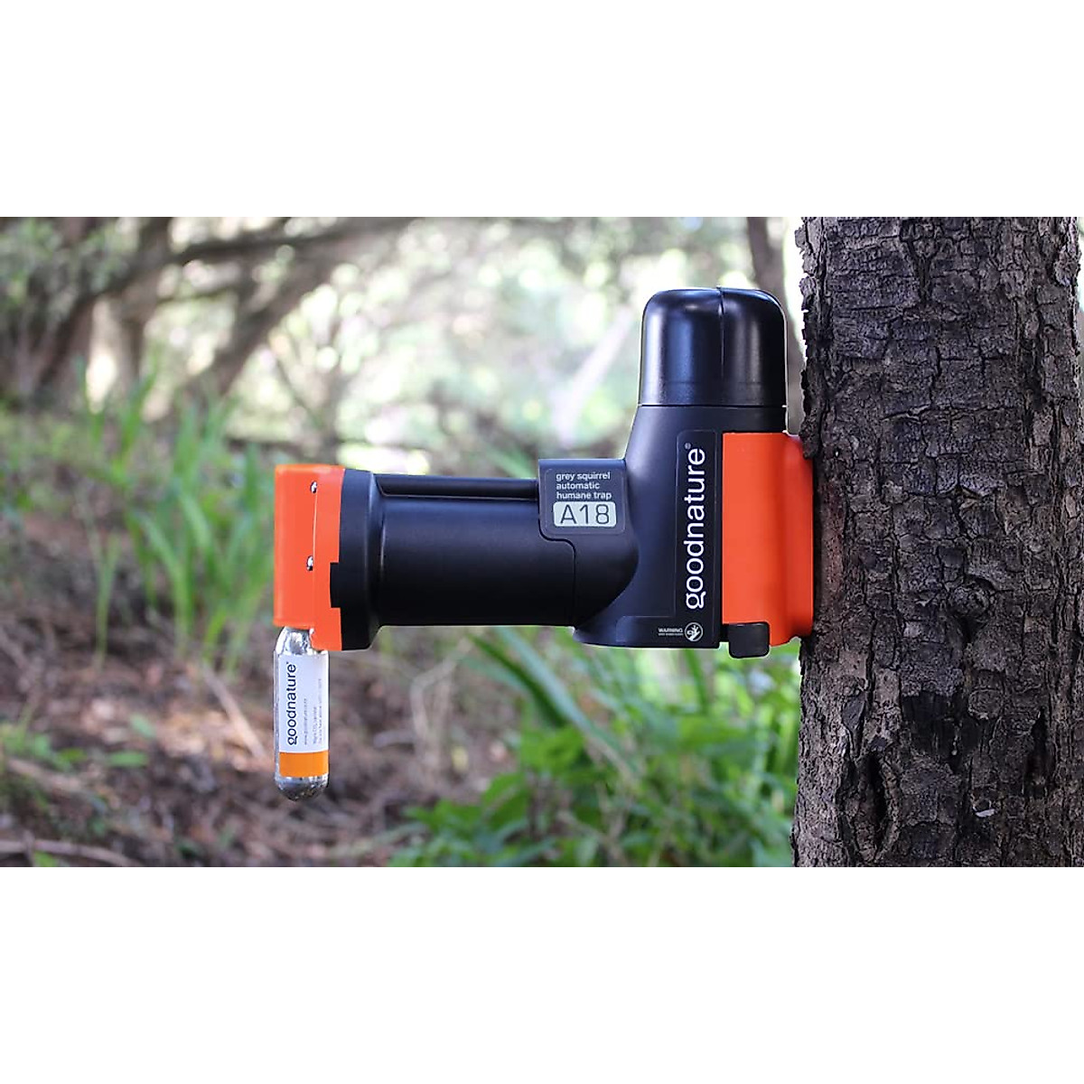 A18 Grey Squirrels Trapping Kit with Tree Mount, DIY basket and CO2 Canister, Pet-Friendly Grey Squirrel Trap with Digital Strike Counter