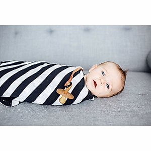 Copper Pearl Large Premium Knit Baby Swaddle Receiving Blanket Black and White Classic