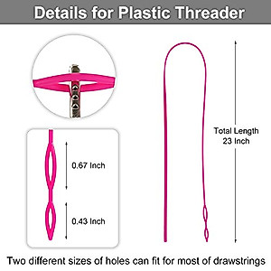 MiniRed 8PCS Drawstring Cords Replacement Drawstrings for Sweatpants, Shorts with Easy Threaders, Premium Hoodie String Replacement (57 Inch, Black, White)