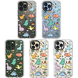 MOSNOVO Case for iPhone 13 Pro Max, [Buffertech 6.6ft Military-Grade Drop Protection] [Anti Peel Off Tech] Clear TPU Bumper Phone Case Cover Design - Dinosaur Land