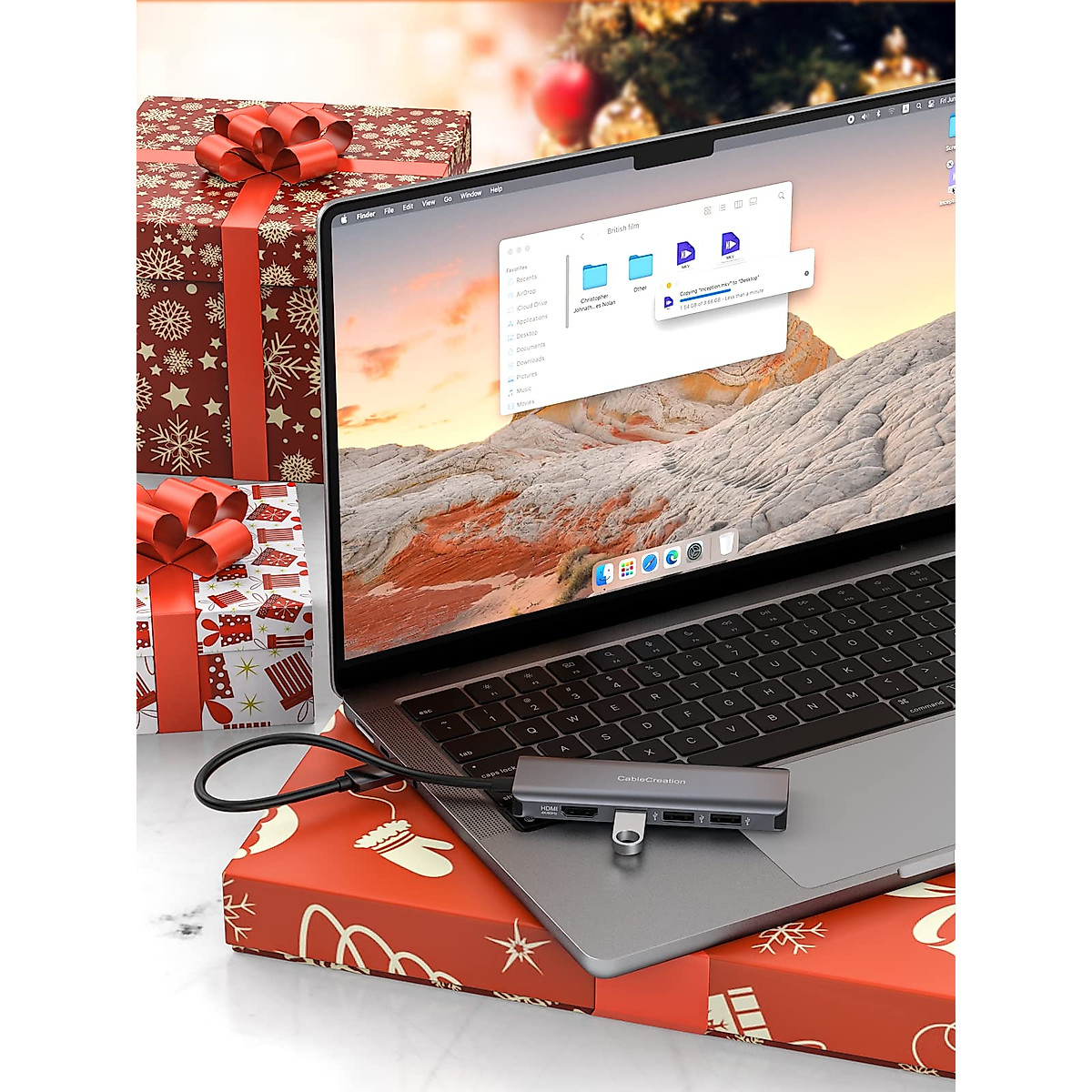 CableCreation USB-C Hub 4K 60Hz, 5-in-1 USB C Multiport Adapter with HDMI and 3 USB 3.0 Ports, 100W Power Delivery, Compatible with MacBook Pro, MacBook Air, Mac Mini, iPad Pro, Surface Pro, XPS