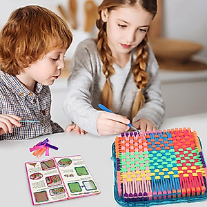 IQKidz Weaving Loom Kit Toys, DIY Arts and Crafts for Kids and Adults, Ideal Gifts for Girls Ages 5 6 7 8-12 13, Easy Potholder Loom Knitting Activity for Beginners, 224 Craft Loops