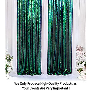 Sequin Curtains 2 Panels 2FTx8FT Iridescent Green Photo Booth Backdrop Prom Backgrounds Baby Shower Backdrop Wedding Ceremony Backdrop Birthday Party Decorations