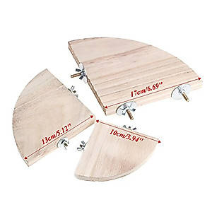 Kocome Pet Parrot Wood Platform Stand Rack Toy Hamster Branch Perches for Bird Cage (10cm)