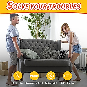 VOCOMO Felt Furniture Pads, Non Slip Self Adhesive Cuttable Felt Strips Black Heavy Duty Felt Strip Roll for Protecting Hardwood Floors Chair Wall Protector (40 x 5 x 0.12 Inch, 2 Pack)