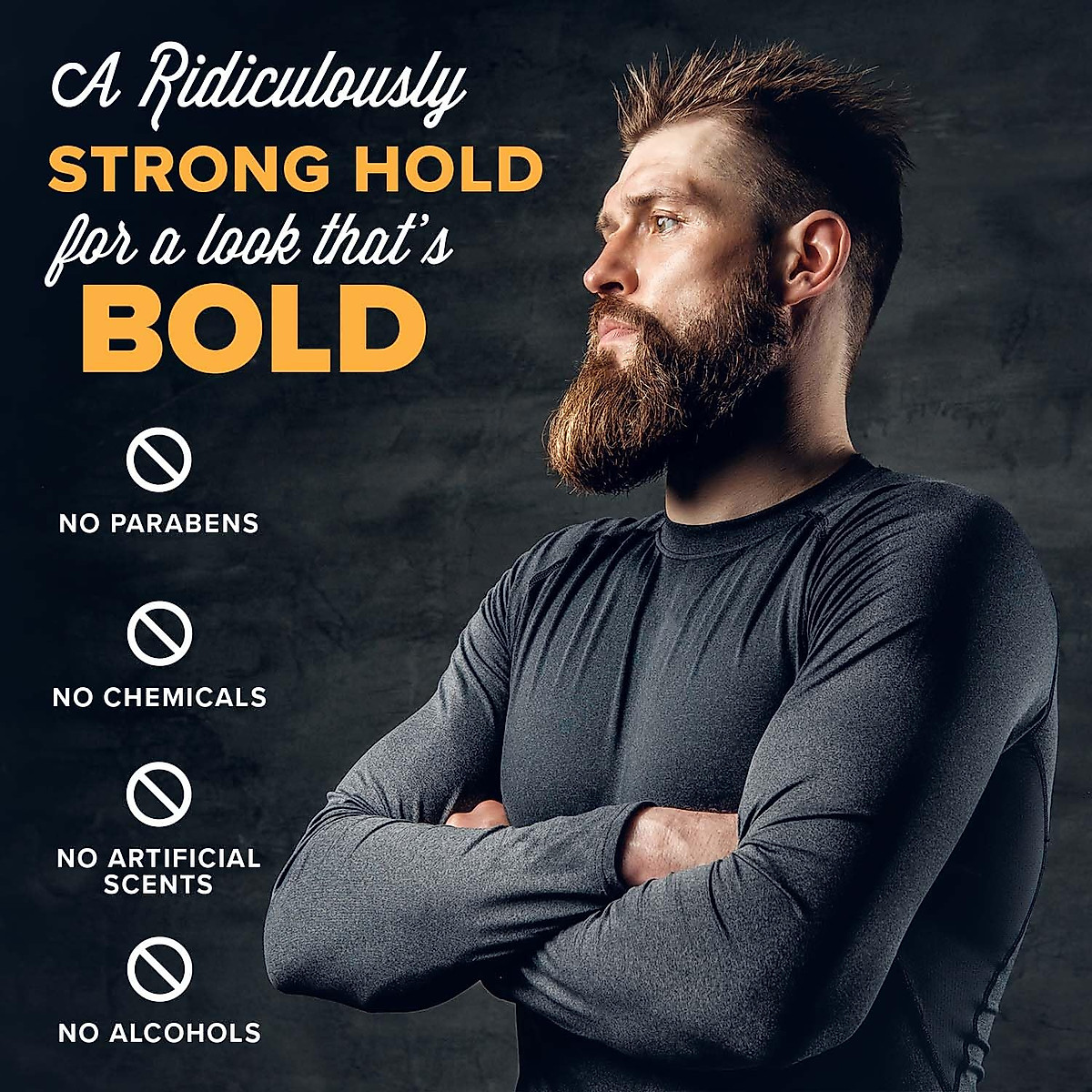 The Bearded Goon Ridiculously Strong Mustache and Beard Wax for Men | All Day Style Control to Tame Facial Hair | All Natural Handlebar Moustache Wax - 1oz (30ml)