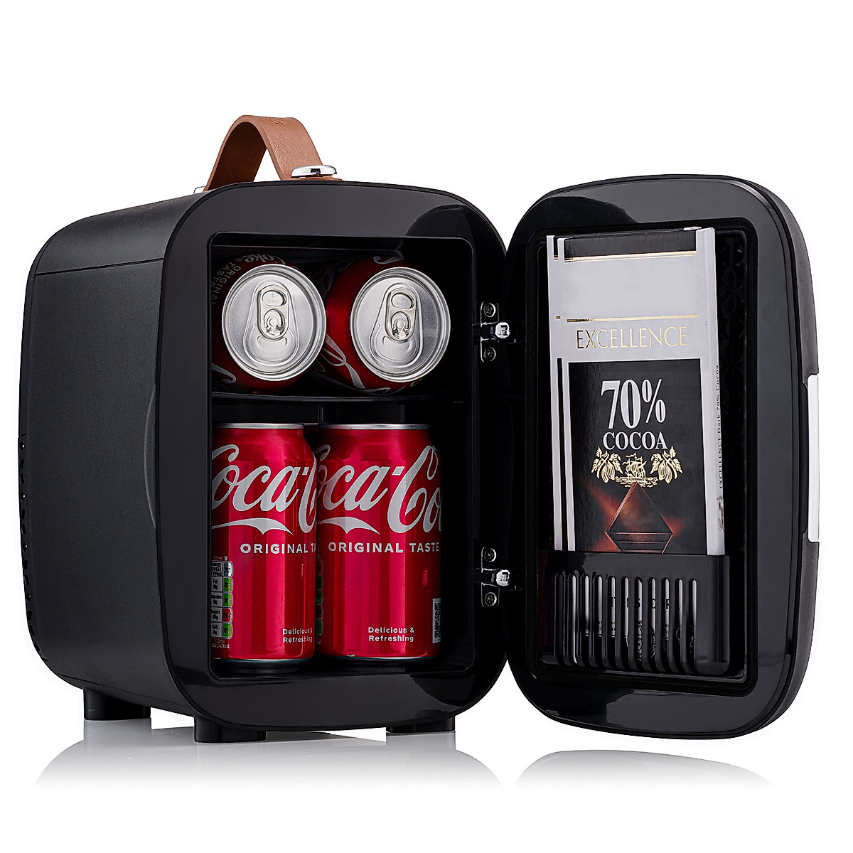 Subcold Pro4 Luxury Mini Fridge Cooler 4 Litre / 6 Cans AC & Exclusive USB ECO Power Option | Portable Small Refrigerator For The Office, Bedroom, Car, Travel, Skincare & Cosmetic (Black)