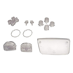 GOTRUTH Replacement Repair Kits for PS5, D-pad + Touchpad Share Options + R1 L1 Trigger + ABXY Bullet Button, Full Set Buttons for Playstation 5 DualSense Controller (Transparent)