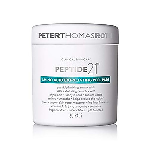 Peter Thomas Roth | Peptide 21 Amino Acid Exfoliating Peel Pads | Refines and Smooths, Helps Reduce the Look of Pores, Uneven Skin Tone, Texture, Fine Lines and Wrinkles white 60 Count