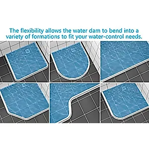 New Collapsible 67 Inch Shower Threshold Water Dam Collapsible Bath Shower Barrier Water Stopper Retention System Dry and Wet Separation for Bathroom Kitchen and More (5.6ft)