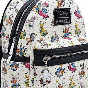 Loungefly - Disney - Mickey Mouse and Friends - Tattoo Art - Mini Backpack Purse, Multicolor