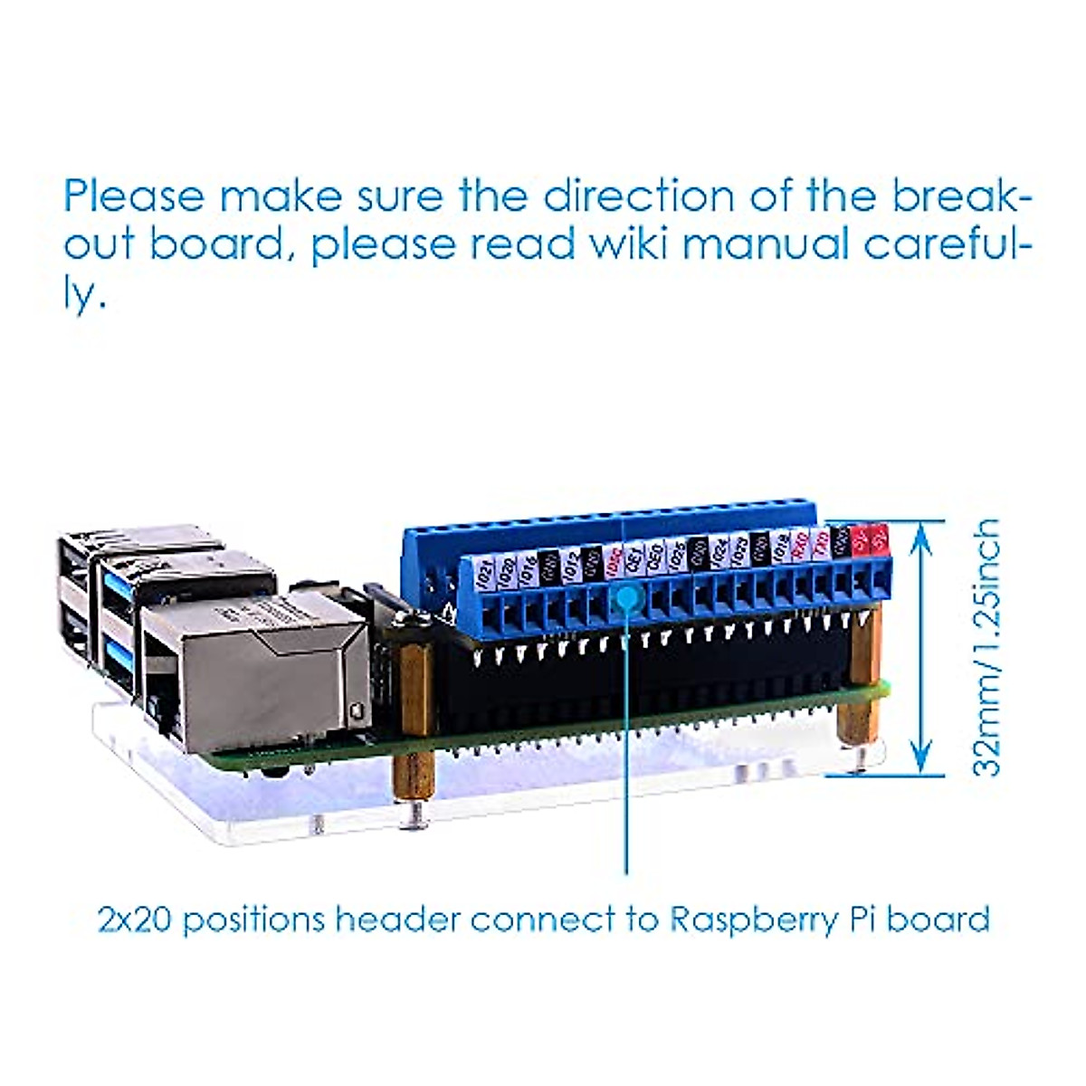 GeeekPi Micro GPIO Terminal Block Breakout Board Module for Raspberry Pi, GPIO Expansion Board Micro Connector for Raspberry Pi 4B/3B+/3B/2B/Pi Zero/Pi Zero W/Pi Zero 2 W