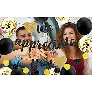 We Appreciate You Banner Thank You Appreciation Theme Party Decoration for Employee Doctor Nurse Parents Teacher Coworker Staff Hanging Garland Kit Balloons Bunting Office Supplies Photobooth Backdrop