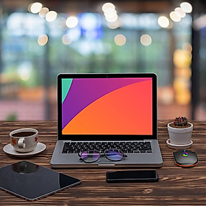 aMZCaSE LED Wireless Mouse, Rechargeable Slim Silent Mice 2.4G Portable Office Optical Mouse with USB Receiver and Type-C Adapter, 3 Adjustable DPI for Laptop, Computer, PC, Notebook, Desktop (Black)