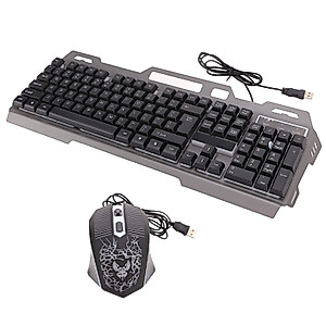 Acogedor Gaming Keyboard and Mouse Combo, Colorful RGB Lighting 104 Keys USB Wired Mechanical Feeling Keyboard Wired Gaming Mice for 7 8 10