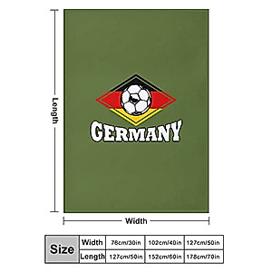 Germany Soccer Soccer Football Throw Blanket for Couch Bed Flannel Lap Blanket Lightweight Cozy Plush Blanket for All Seasons 50"x70"