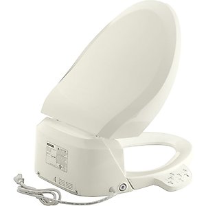 Kohler K-4737-96 C3 125 Elongated Warm Water Bidet Toilet Seat, Biscuit with Quiet-Close Lid and Seat, Automatic Deodorization, Adjustable Water Temperature, Nightlight, Heated Seat, Warm Air Dryer