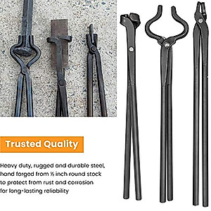 Knife Making Tongs Set Blacksmith Bladesmith Knife Tong Anvil Vise Forge (3 Tongs)