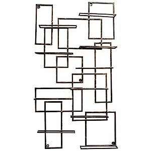 Stylish Simplicity 108Cm Wall Mounted Wine Bottles Holder,Metal Iron Wall Wine Bottle Rack Organizer,Holder 10 Bottles, PIBM, Bronzy