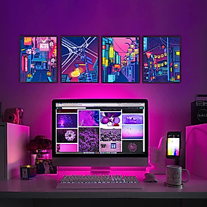 Anime Posters Japanese Wall Art ,Tokyo City Art Prints , Anime Art Tokyo Night Sky Street Wall Decoration Poster Living Room Bedroom Kitchen,Living Room,Bedroom, Dormitory Preparation Room Decoration,