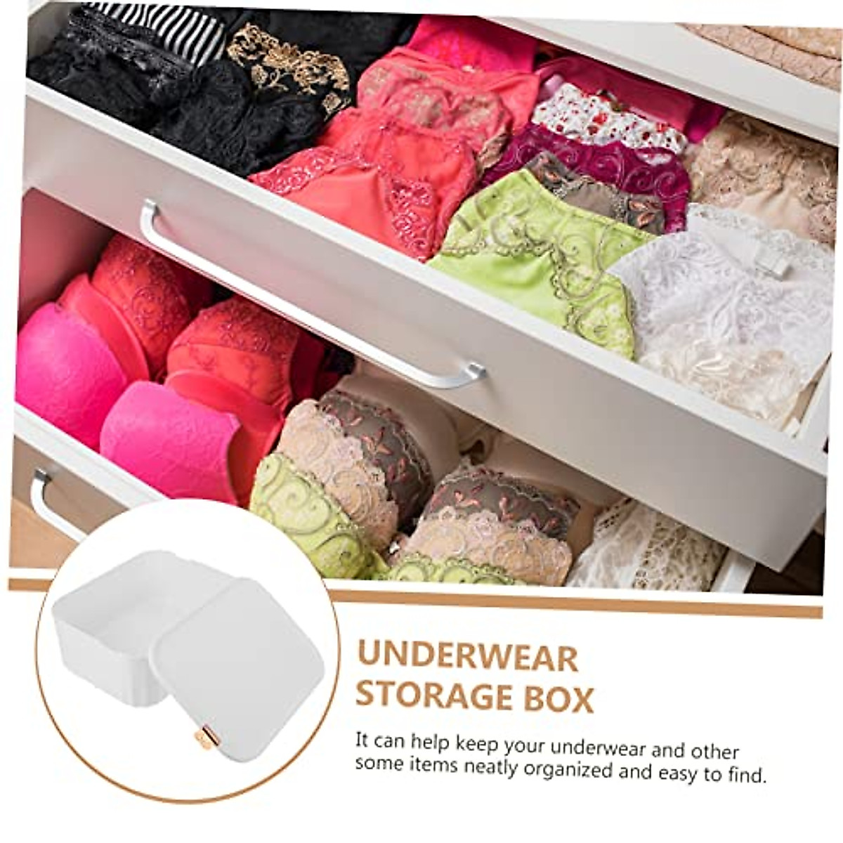 Cabilock 1pc Underwear Storage Box Belt Plastic Container Plastic Compartment Organizer Box Desk Drawer Containers with Lids Bra Compartment Organizer Closet Underwear Organizer Socks Case
